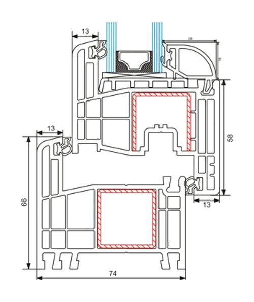 Okno PCV 50 x 150 cm Rozwierno-Uchylne Dwuszybowe Gealan S 8000